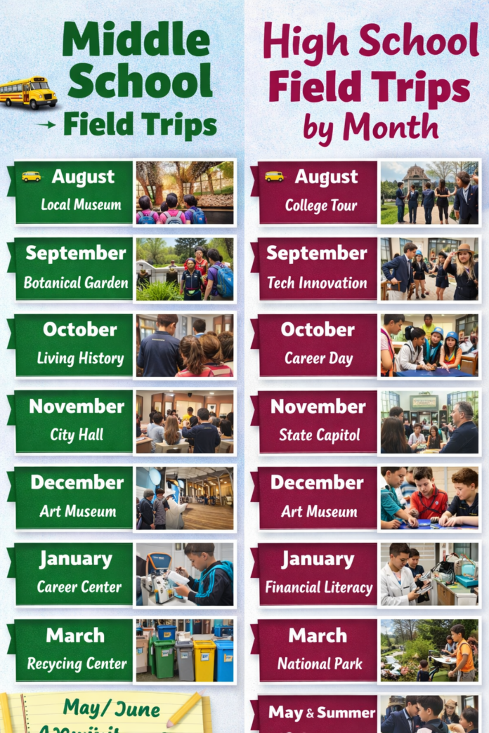 35 Middle School and High School Field Trip Ideas by Month for the ...