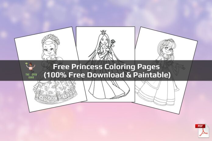 Free Princess Coloring Pages – Printable Learning Fun